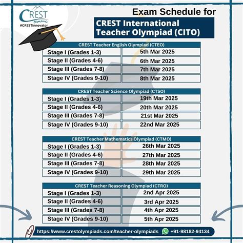 Crest Olympiads Exam Schedule For Crest International Facebook