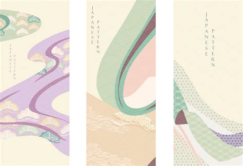 Japanese Background With Asian Traditional Decoration Vector Ribbon
