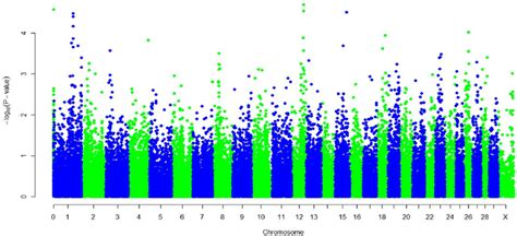 Manhattan Plot Displaying The Log P Value Results Of The Download Scientific Diagram