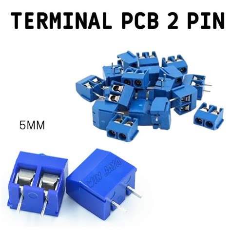 Terminal Pcb Block Screw Pin Terminal Konektor Kf Mm Biru Lazada Indonesia