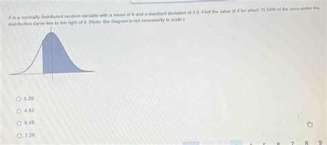 X Is A Normally Distributed Random Variable With A Mean Of 6 And A