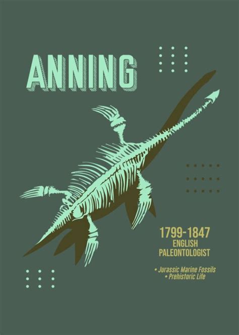 Minimal Science Posters Mary Anning 01 Paleontologist Greeting Card