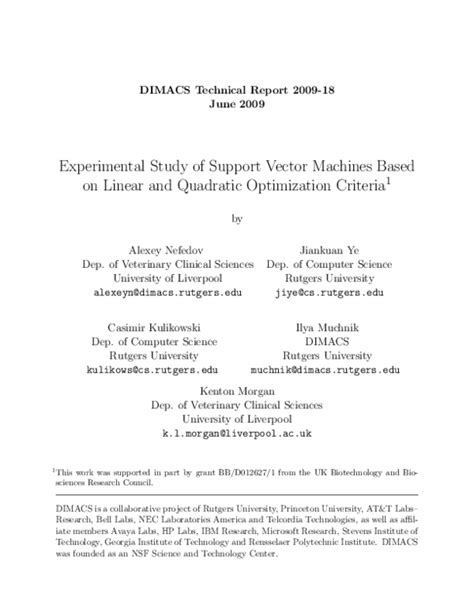 Pdf Comparative Analysis Of Support Vector Machines Based On Linear