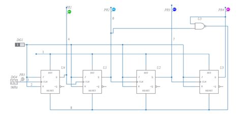 4 Bit Mod 10 Ripple Up Counter Multisim Live