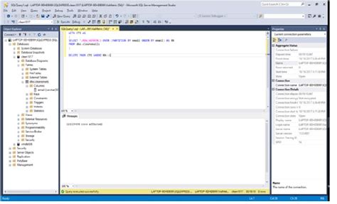 Sql Server Sql Query Completed Successfully But Not Results Stack
