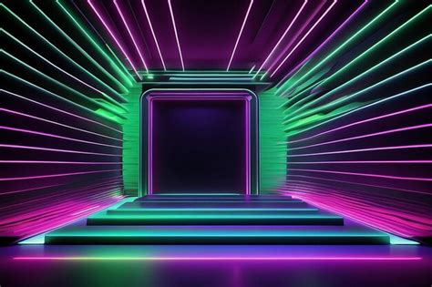 Premium Photo Abstract Neon Light Studio Appearing Glowing Green
