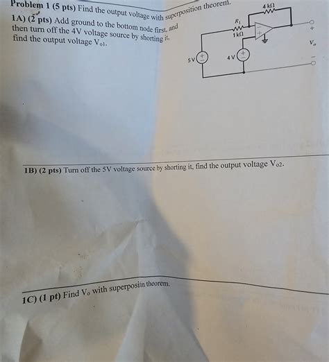 Solved Problem 1 5 Pts Find The Output Voltage With Chegg Com