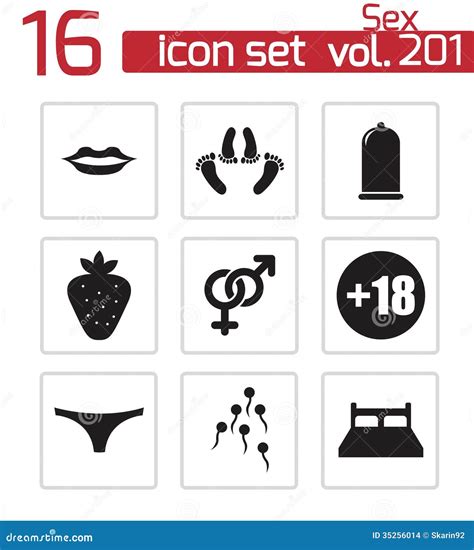 Vector Black Sex Icons Set Stock Vector Illustration Of Party