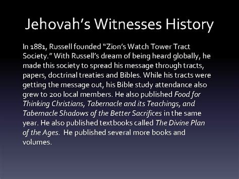Jehovahs Witnesses Jehovahs Witnesses What Is It A
