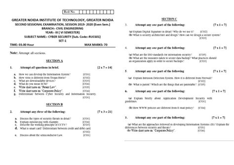 Cyber Security Ruc601 2nd Sessional Set 1 Pdf Security Computer Security