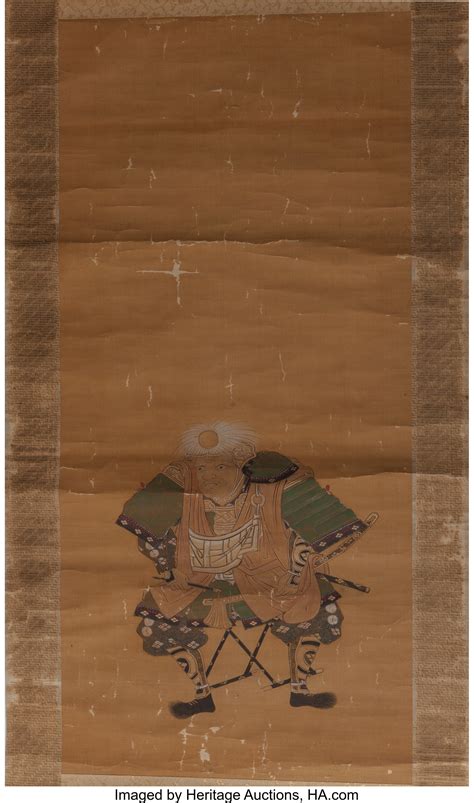 Japanese School 19th Century Samurai Scroll Ink And Watercolor Lot 61640 Heritage Auctions