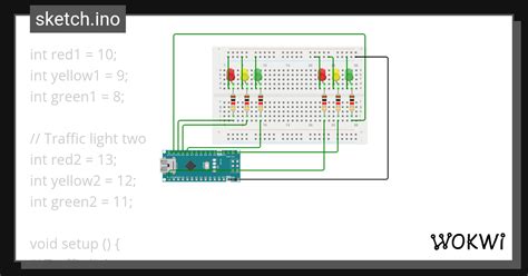 Two Way Traffic Light Wokwi Esp32 Stm32 Arduino Simulator