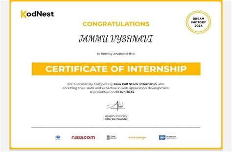 Jammu Vyshnavi On Linkedin Kodnest Javafullstack