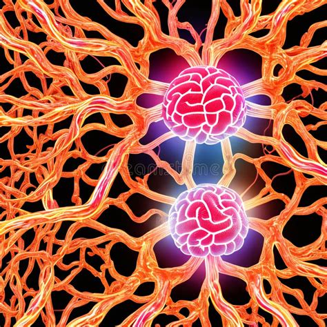 A Microscopic Look At The Intricate Neural Pathways Of The Brain Stock Illustration