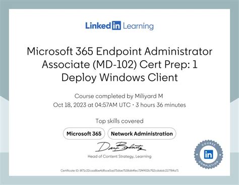 miliyard m on linkedin certificate of completion