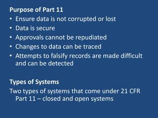 Understanding 21 Cfr Part 11 PPTX Operating Systems Computer Software And Applications