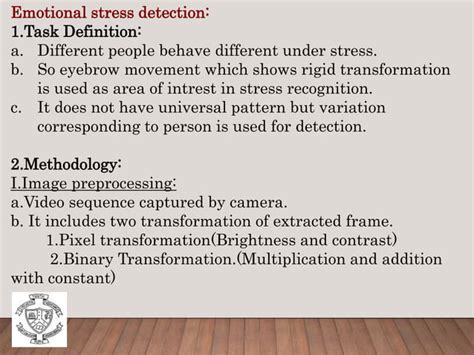 Stress Detection Using Image Processing Pptx