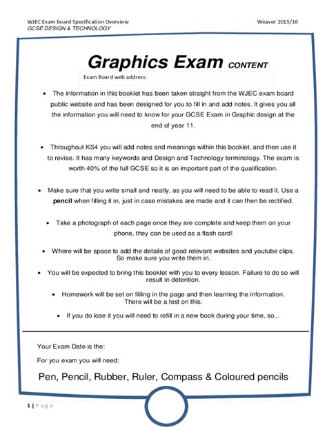 Fillable Online Gcse Specification Template Wjec Fax Email Print Pdffiller