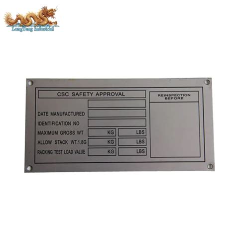 Stainless Steel ISO Shipping Container Csc Plate For Sale Csc Pate And Container Csc Plate