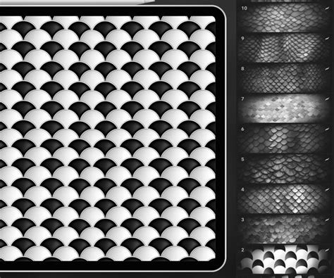 Artstation 120 Procreate Scale Textures Mermaid Scale Procreate Texture Seamless Brushes