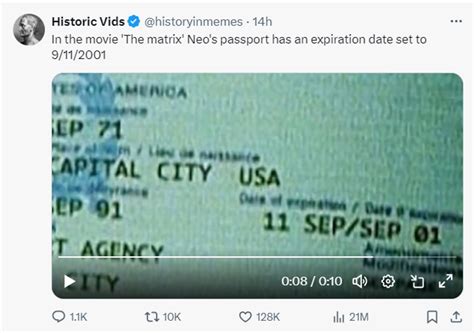 In The Movie The Matrix Neos Passport Has An Expiration Date Set To