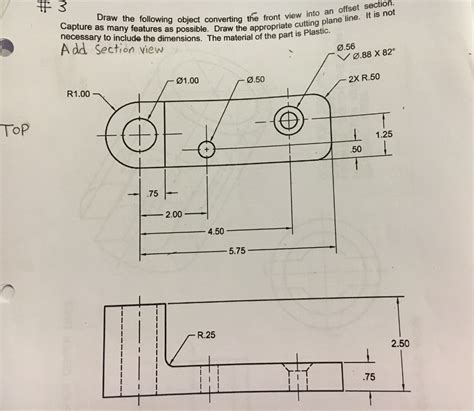solved draw the following object converting the front view