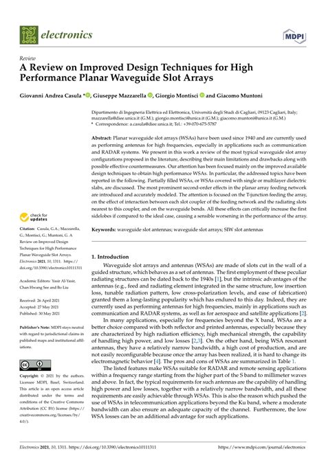 Pdf A Review On Improved Design Techniques For High Performance Planar Waveguide Slot Arrays