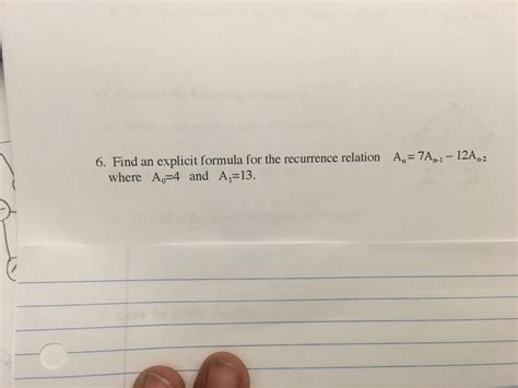 Solved Find An Explicit Formula For The Recurrence Relation