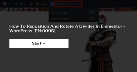 how to reposition and rotate a divider in elementor wordpress [en 0095]