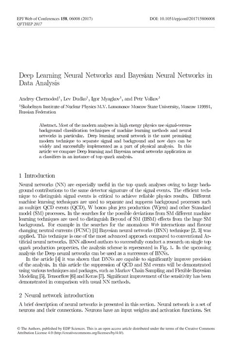 Pdf Deep Learning Neural Networks And Bayesian Neural Networks In Data Analysis