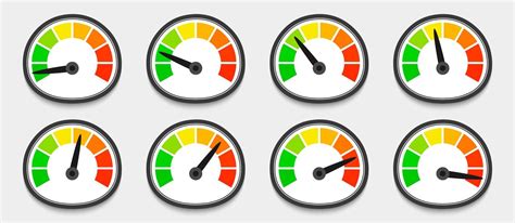 Premium Vector Set Of Gauge Measuring Indicator Icons Speedometer Measure Indicator Gauge