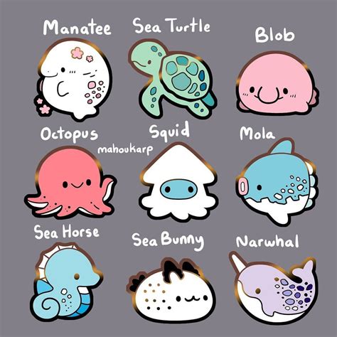 Cute Sea Animal Drawings Drawing Improvement Challenges