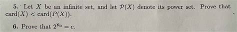 solved 5 let x be an infinite set and let p x denote its