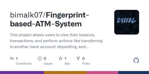 Github Bimalk07fingerprint Based Atm System This Project Allows Users To View Their Balance