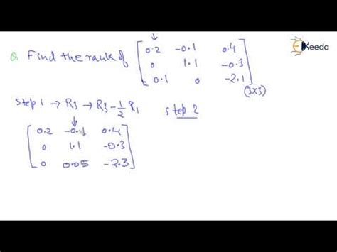 Matrix Rank Question Video Lecture Engineering Mathematics Video Lectures For GATE