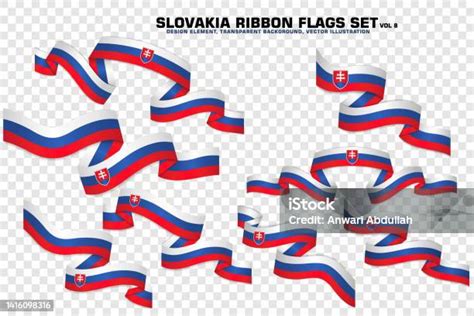 슬로바키아 리본 플래그 세트 요소 디자인 벡터 일러스트 레이 션 3차원 형태에 대한 스톡 벡터 아트 및 기타 이미지 3차원 형태 Pegida 개념 기호 Istock