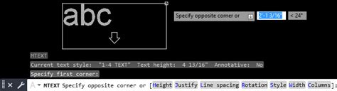 autocad mtext command