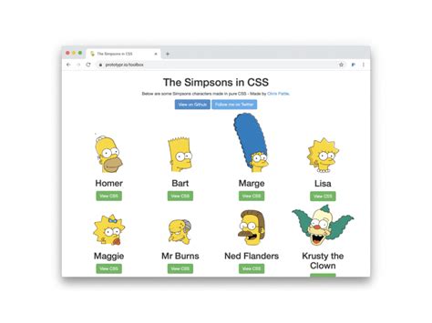 The Simpsons In Css Simpsons Css Library