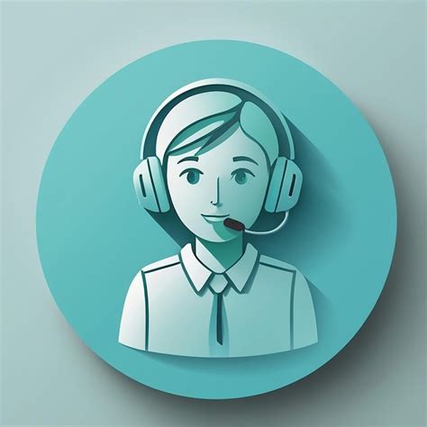 Service Icon Using Headset Premium Ai Generated Image