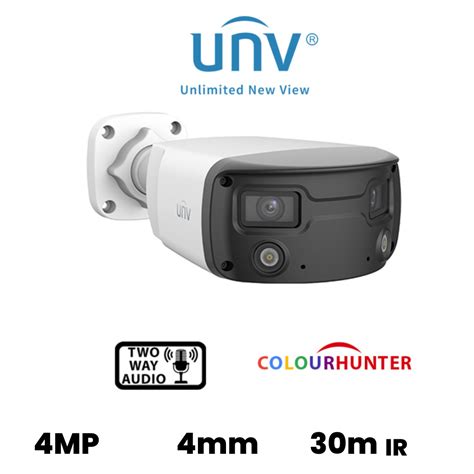 4mp Uniview Colorhunter 24 7 Colour Hd Wide Angle Fixed Bullet Network Camera With 2 Way
