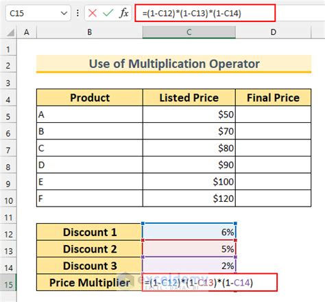 How To Calculate Multiple Discounts In Excel Easy Methods