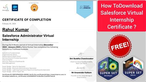 How To Download Salesforce Certificate Salesforce Virtual Internship