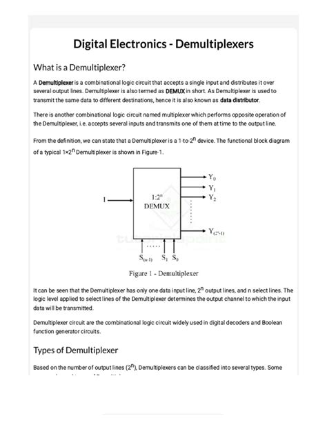 Digital Electronics Demultiplexers Pdf