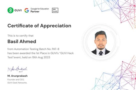 basil ahamed on linkedin guvi hacktest arunprakash trending