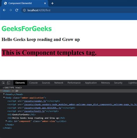 Ember Js Component Elementid Property Geeksforgeeks