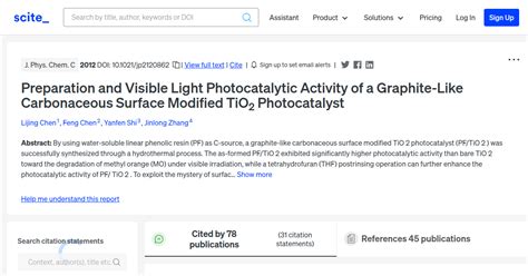 Preparation And Visible Light Photocatalytic Activity Of A Graphite Like Carbonaceous Surface