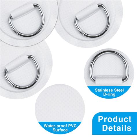 Paddle Board Inflatable Patikil 6 Pack Stainless Steel D Ring Patches