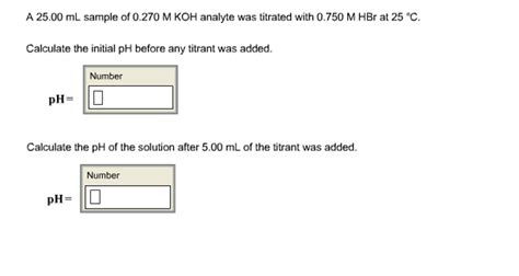Solved A 25.00 mL sample of 0.270 M KOH analyte was titrated | Chegg.com