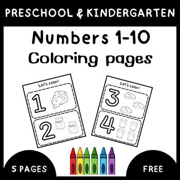 Numbers 1 To 10 Coloring Pages {preschool Kindergarten} By Patcharin