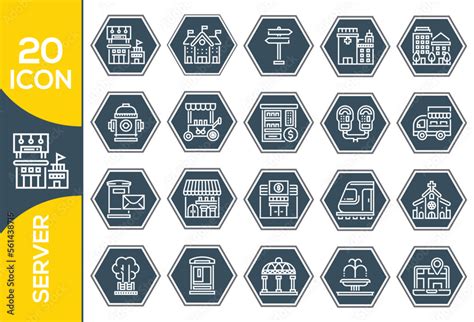 SERVER ICON SET DESIGN Stock Vector Adobe Stock